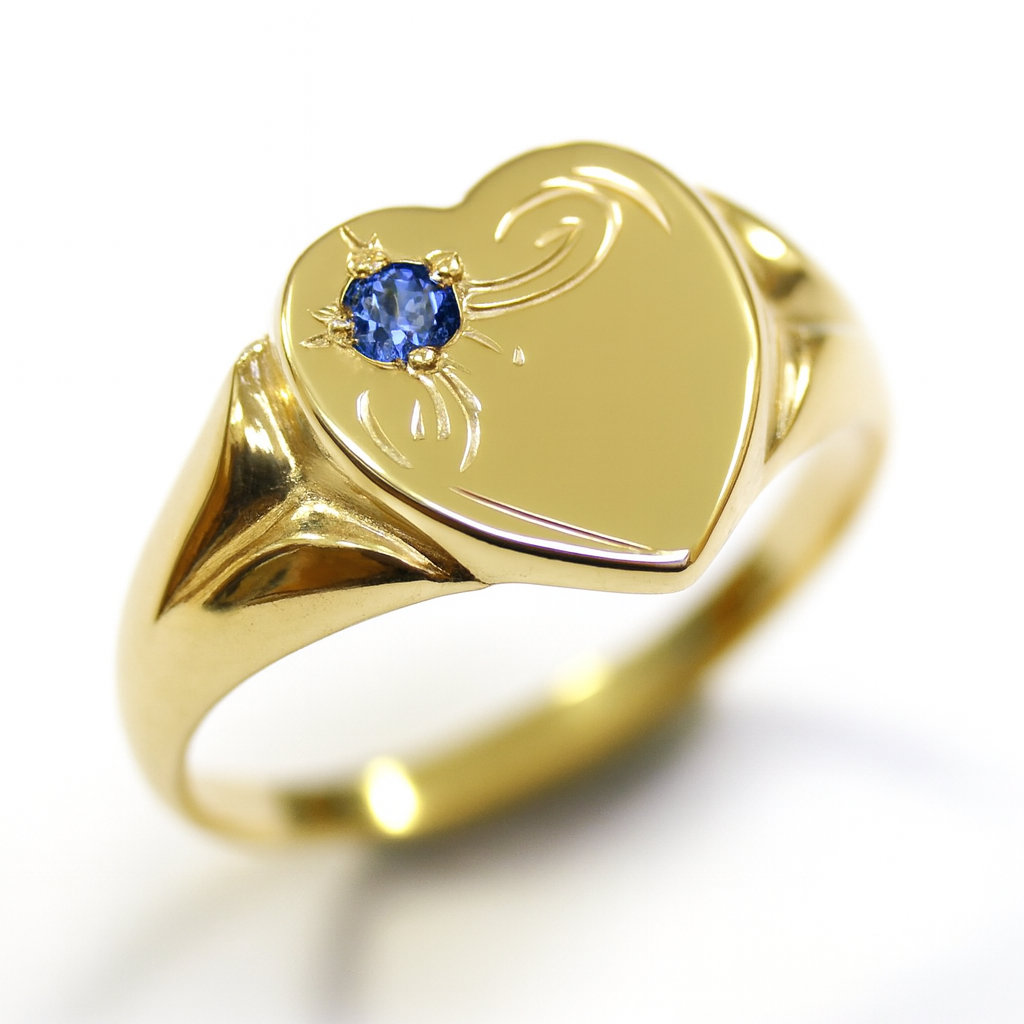 Genuine 9ct 9K Yellow Gold Blue Tanzanite (Birthstone- December) Signe ...