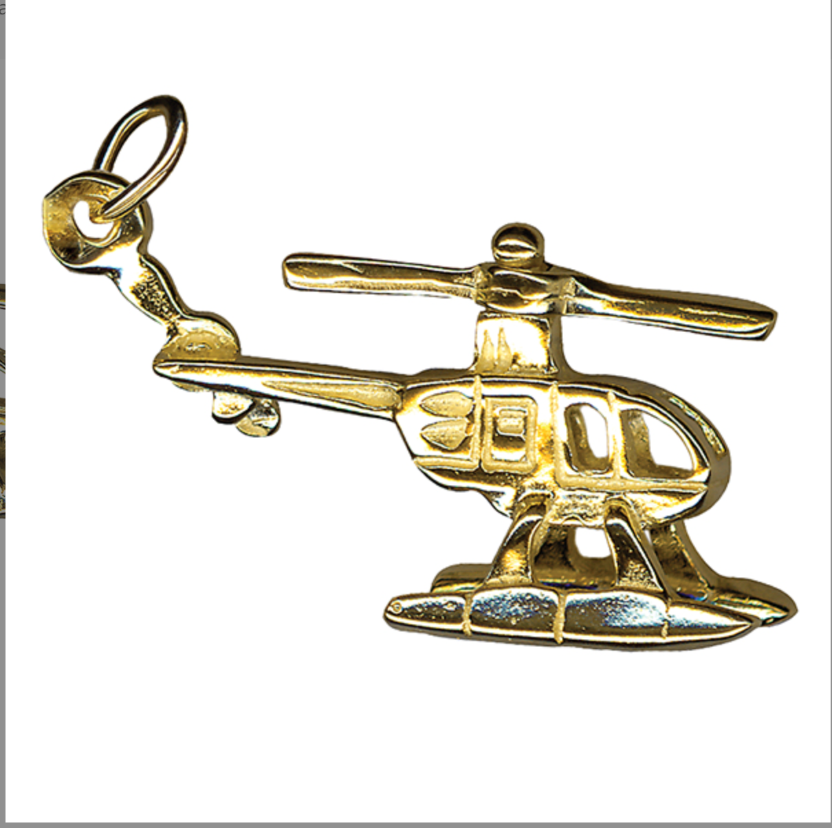 Genuine 9ct Yellow Gold Helicopter Chopper Charm or Pendant ...