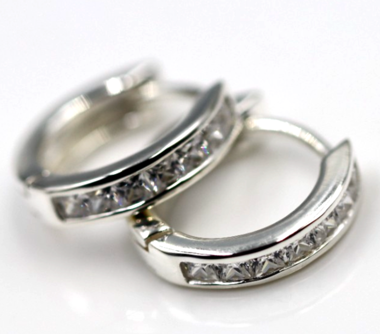 Genuine Sterling Silver 925 14mm Wide Hoop Huggies Huggie Earrings – Kaedesigns Jewellery