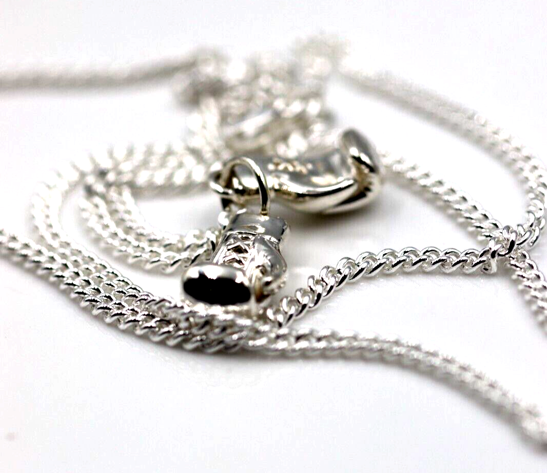 Genuine 925 Med-Large Sterling Silver Boxing Gloves One Pair Pendant ...