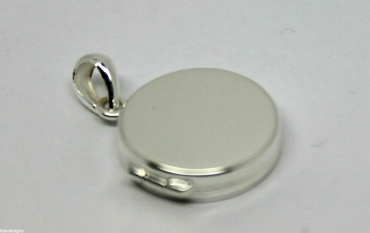 Genuine Sterling Silver Small Flat Round Plain Locket With 2 Photos ...