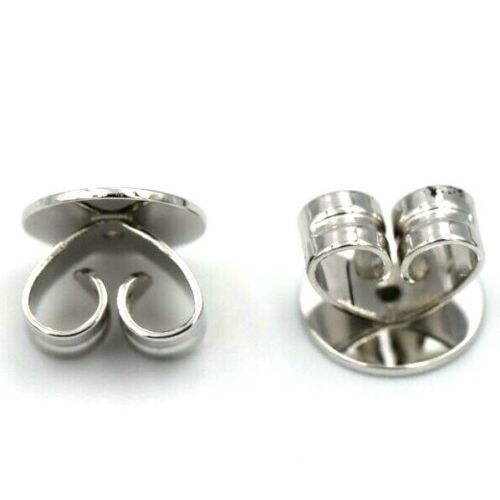 18ct 750 Yellow or White Gold Butterfly Disc Butterfly Backs Pair Vari ...